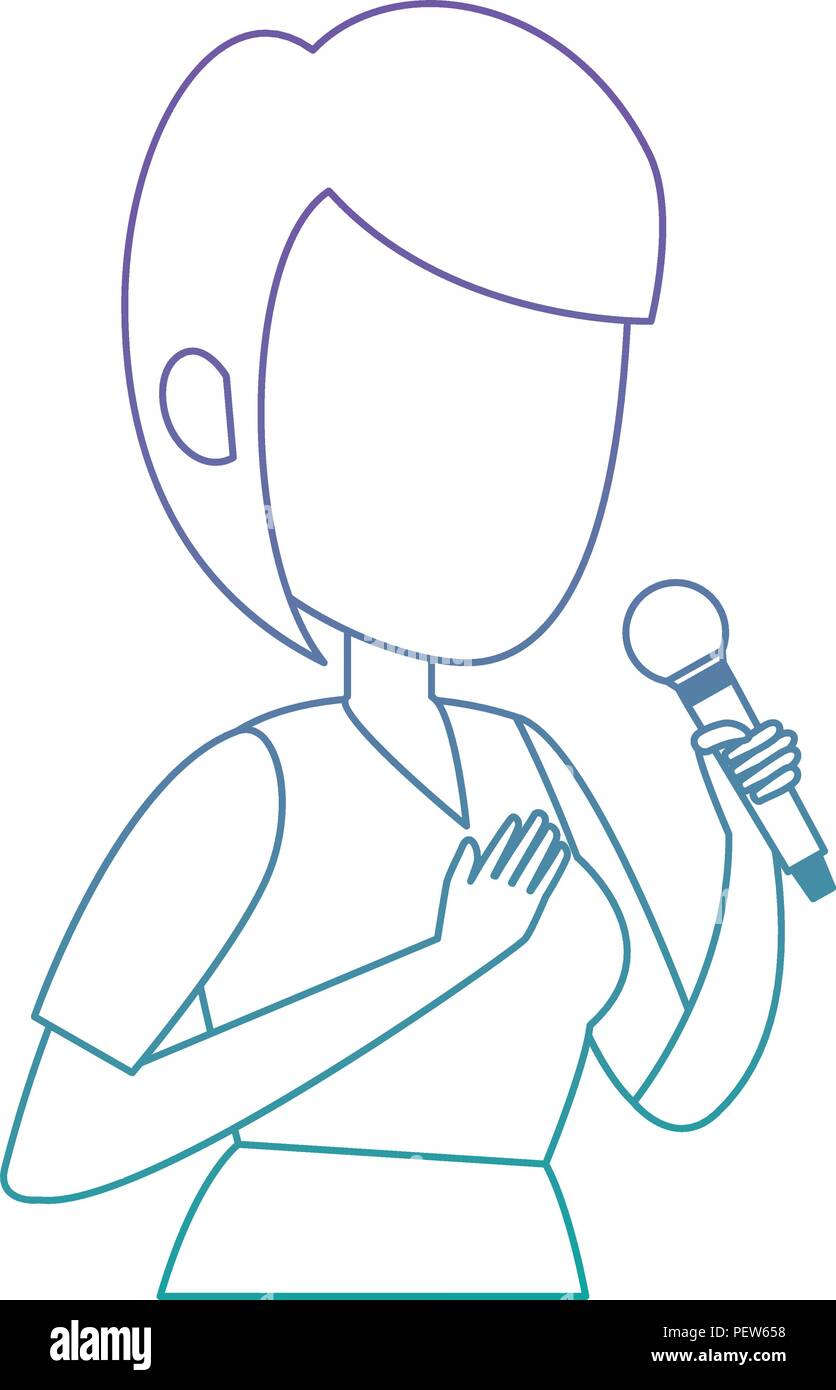 Lady singing sketch hi-res stock photography and images - Alamy