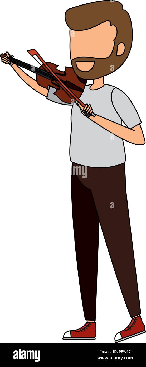 Man holding fiddle Stock Vector Images - Alamy