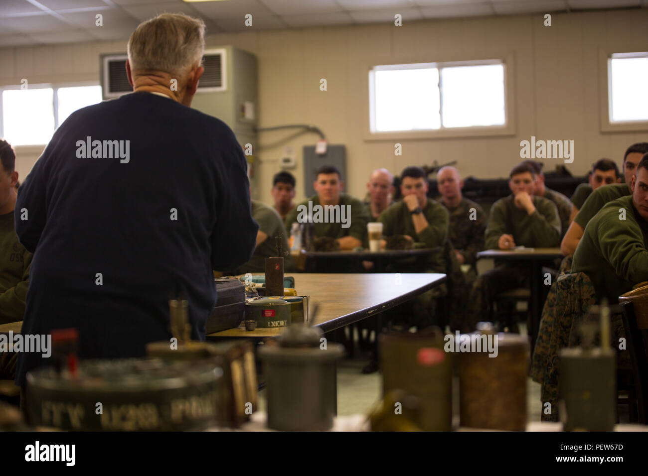 Vietnam veteran and retired Marine major, John Fasulo, gives a class to ...