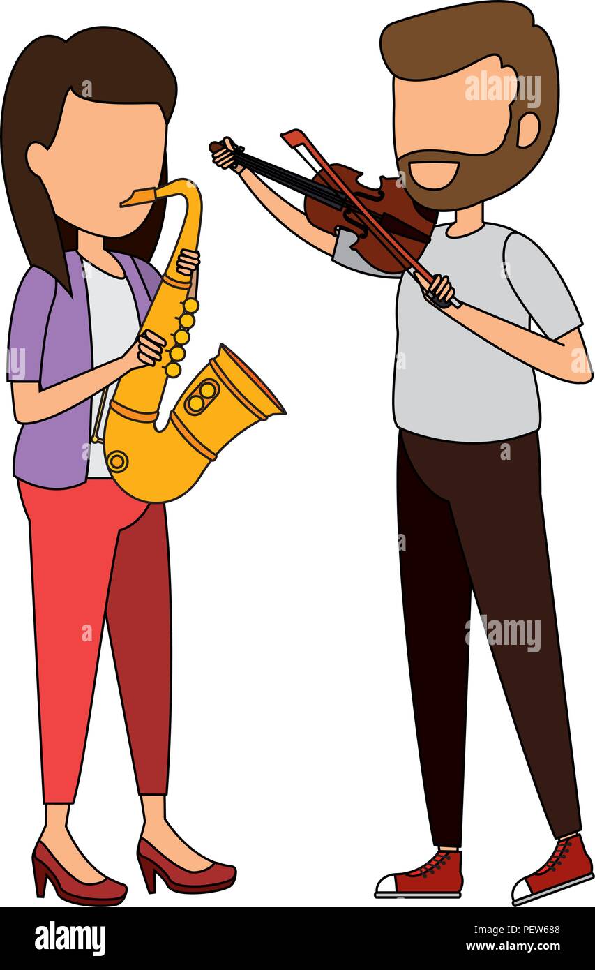 Young female saxophone player Stock Vector Images - Alamy