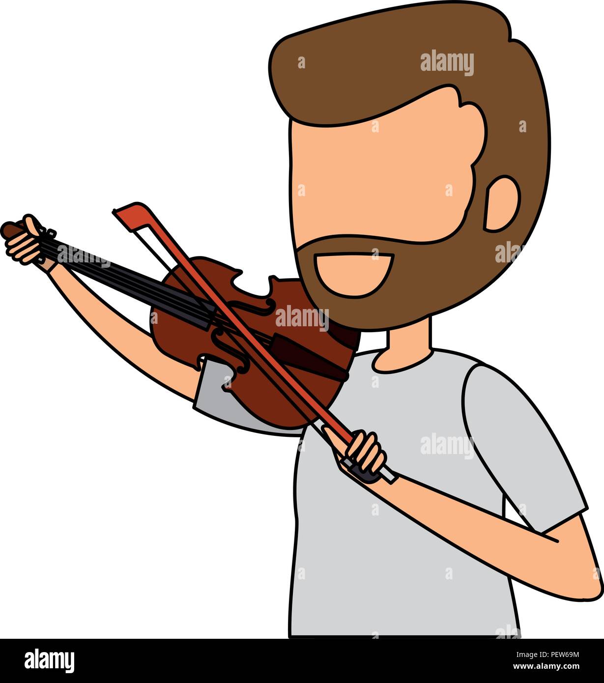man playing fiddle character Stock Vector Image & Art - Alamy