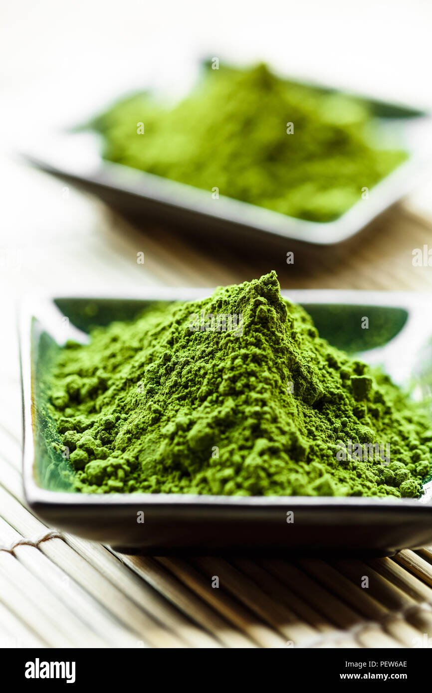 Green tea in powder hi-res stock photography and images - Alamy