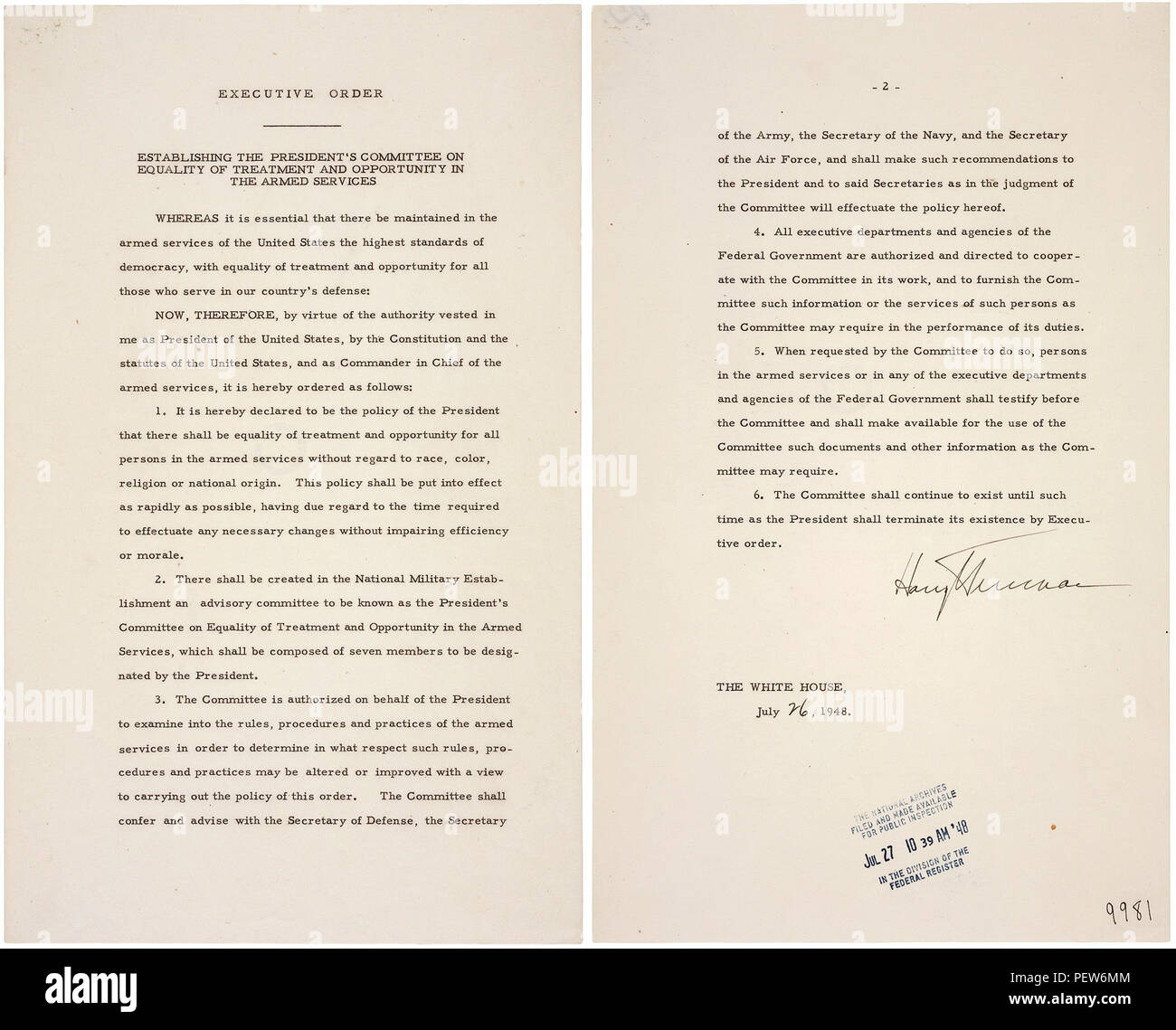 Order to desegregate the armed forces hi-res stock photography and ...