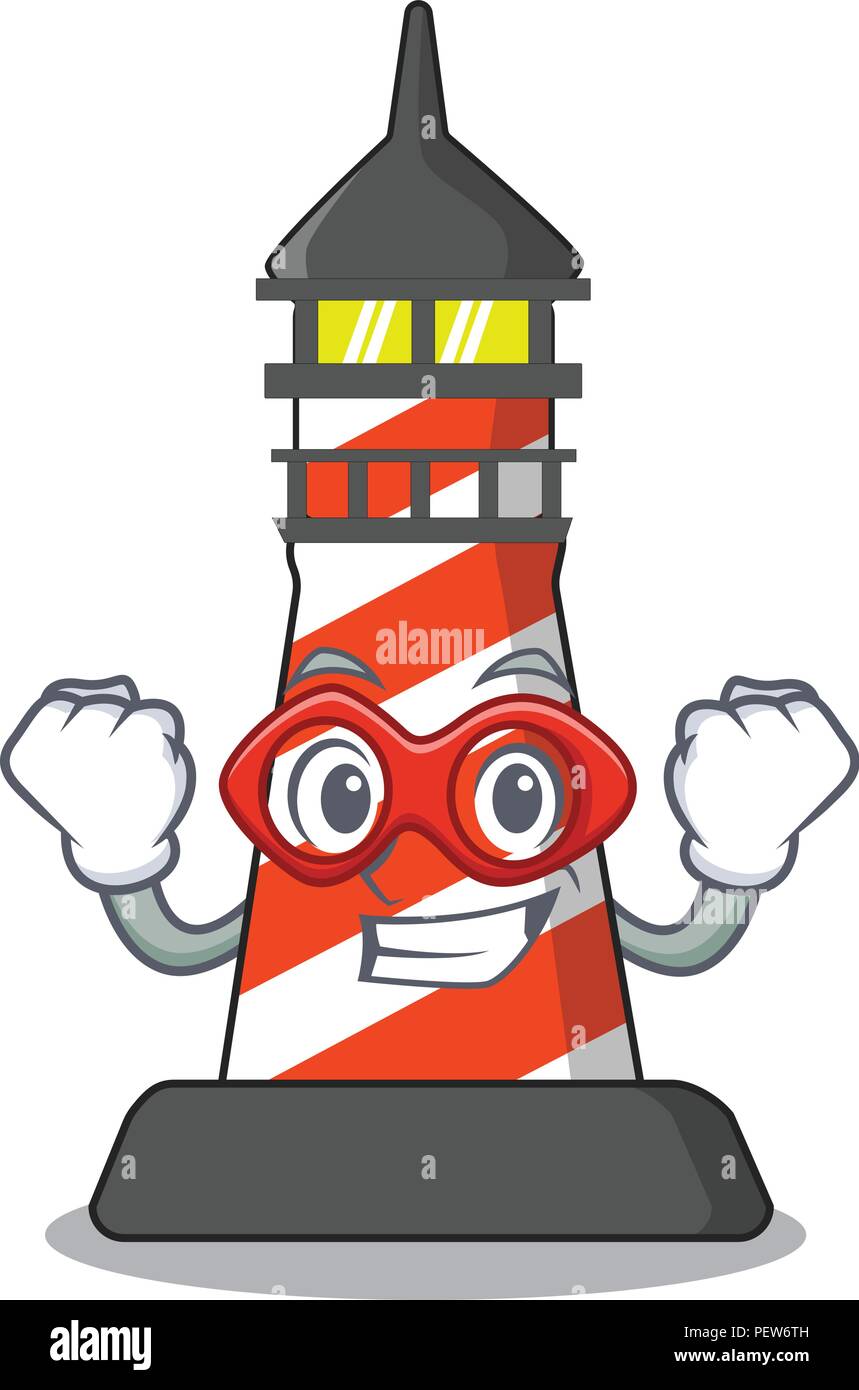 Super hero cartoon realistic red lighthouse building Stock Vector Image ...