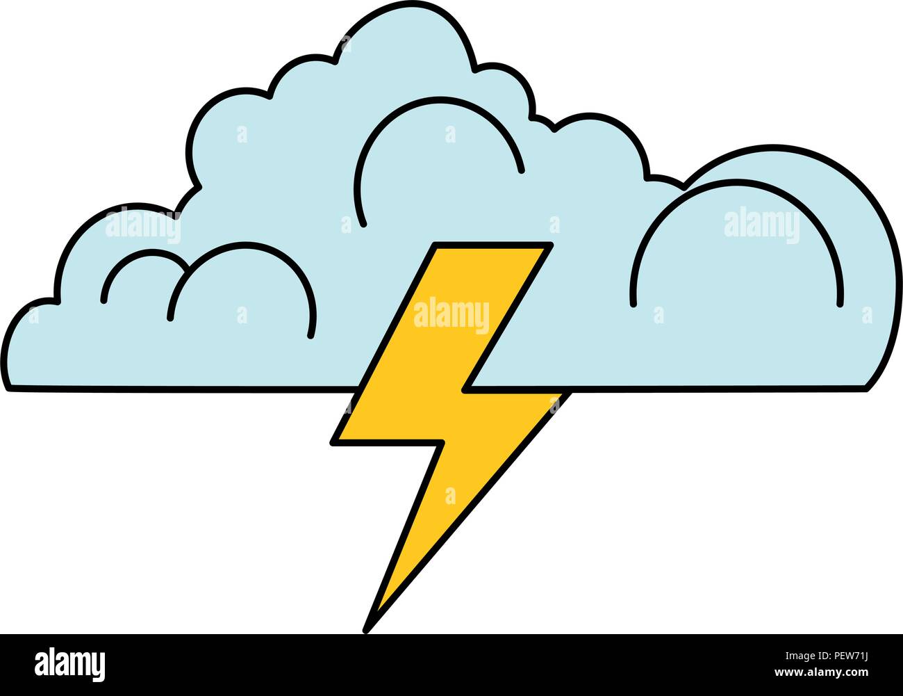 cloud with thunder ray Stock Vector Image & Art - Alamy