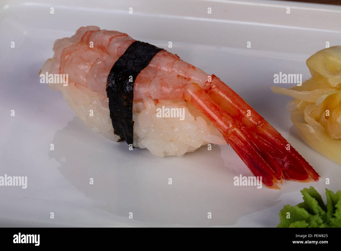 Japanese cold sushi with prawn Stock Photo - Alamy