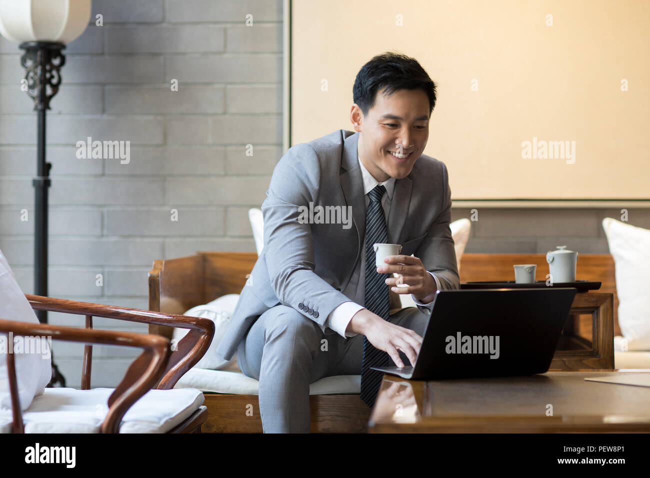Indian asian old man using computer hi-res stock photography and images ...