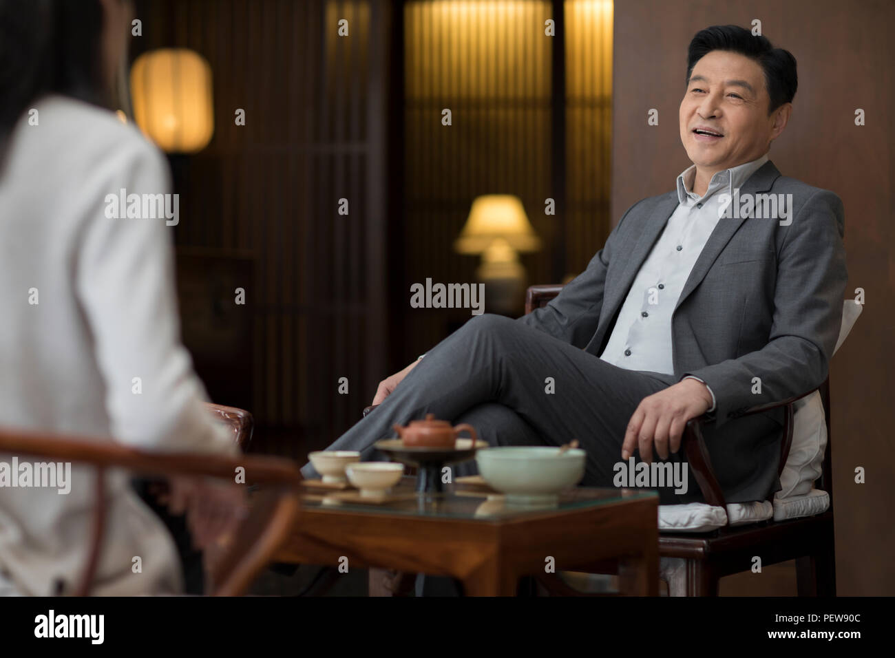 Indian business people drinking tea hi-res stock photography and images ...