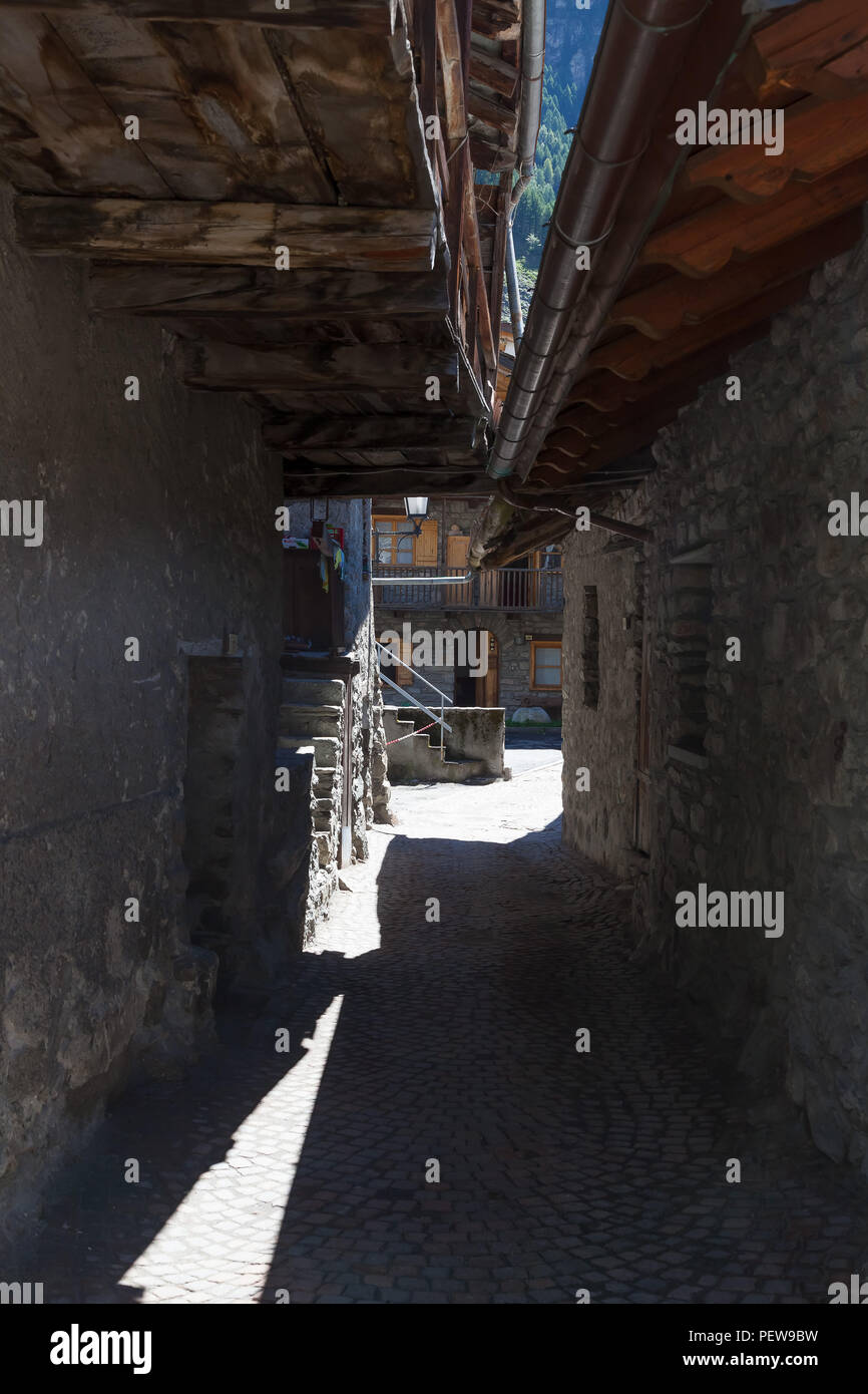 Stone village Entrèves near Courmayeur, Italy Stock Photo - Alamy