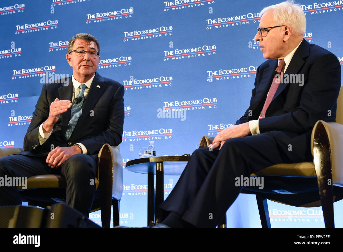 Secretary of Defense Ash Carter spoke with David Rubenstein at the ...
