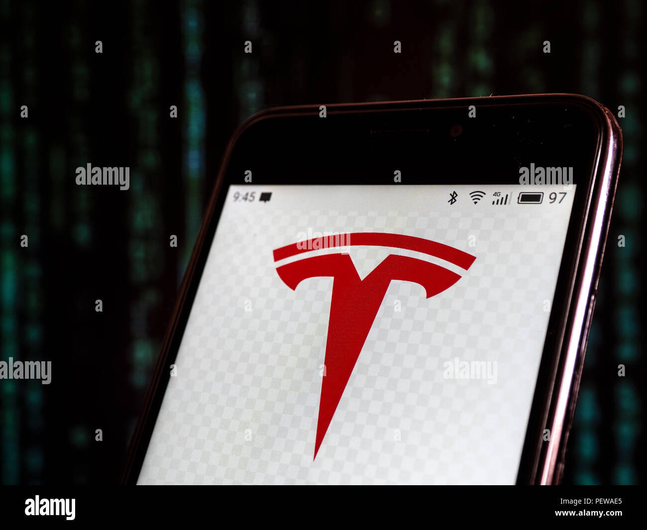 Tesla sign displayed on hi-res stock photography and images - Alamy