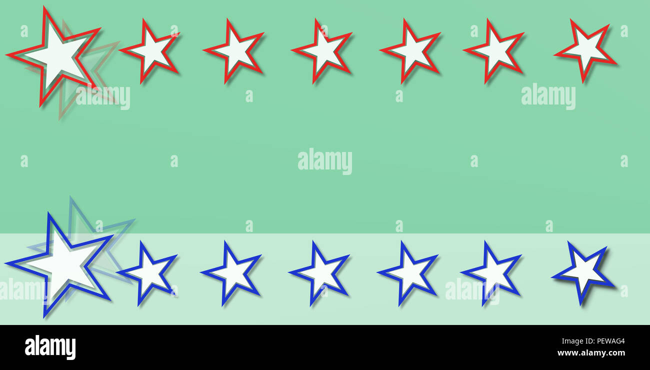 red blue outlined stars on a colored surface - geometric shapes ...