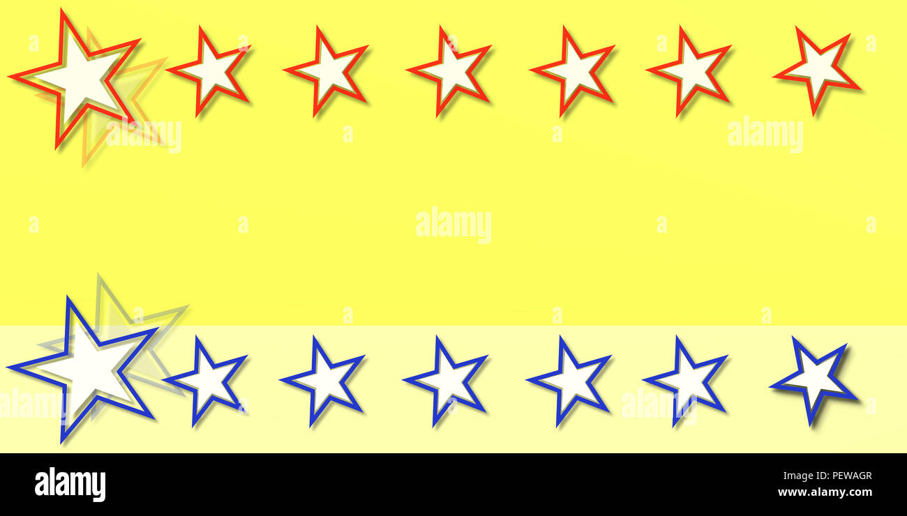 red blue outlined stars on a colored surface - geometric shapes ...