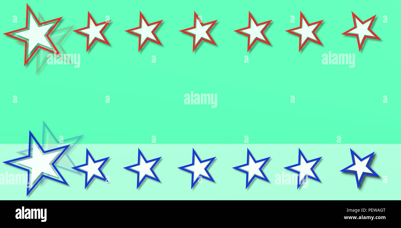 red blue outlined stars on a colored surface - geometric shapes ...