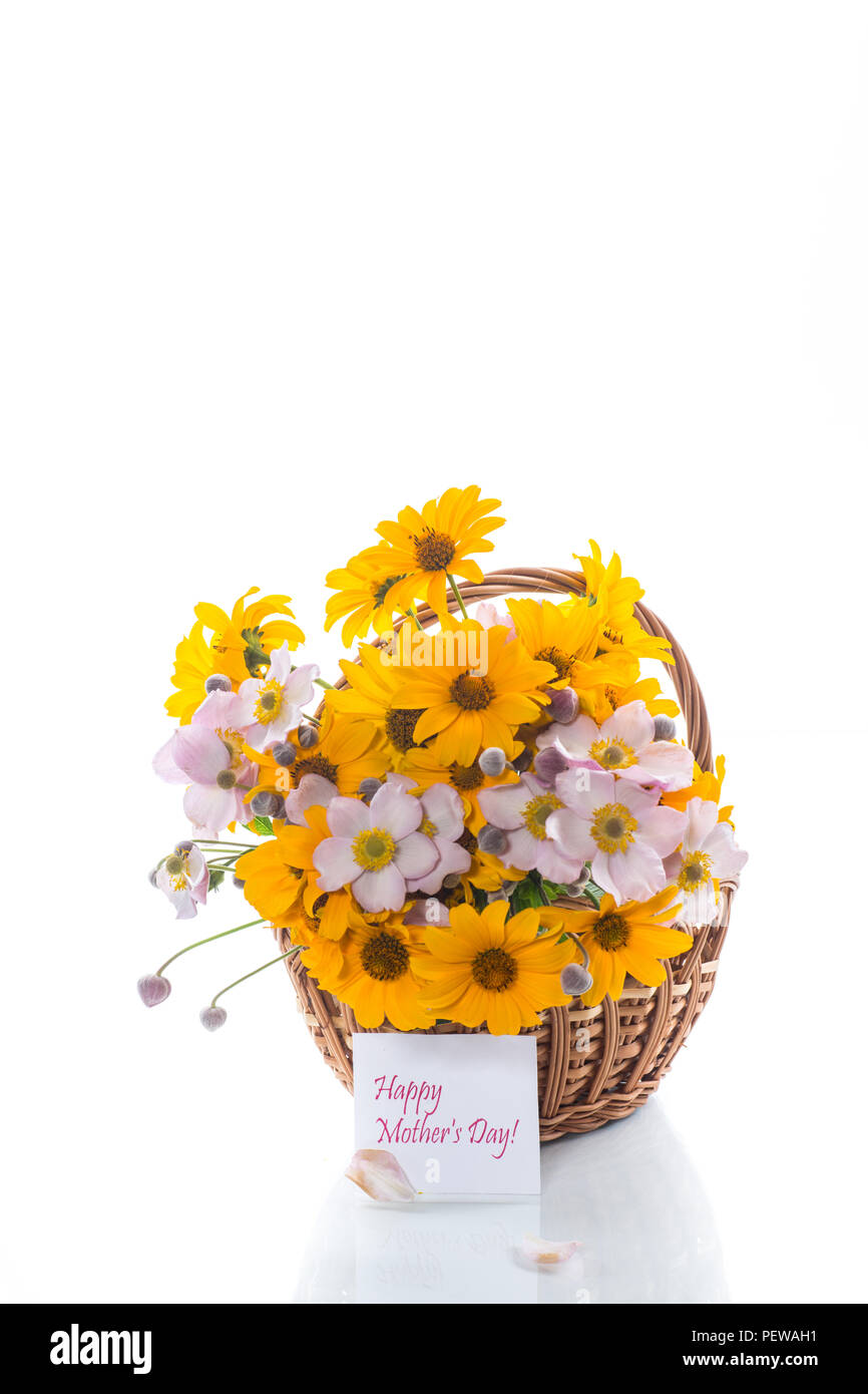 bouquet of yellow big daisies isolated on white background Stock Photo ...