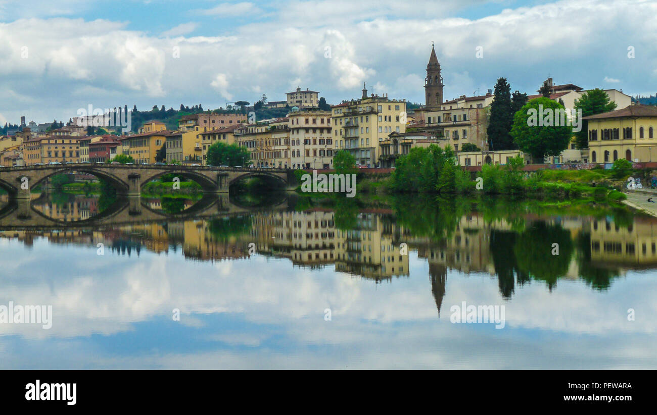 Landscape view of the city of Florence, in Tuscany, Italy, with the ...
