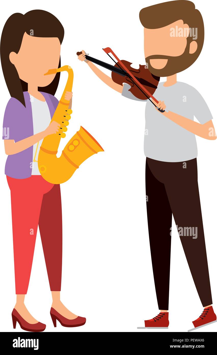 Young female saxophone player Stock Vector Images - Alamy