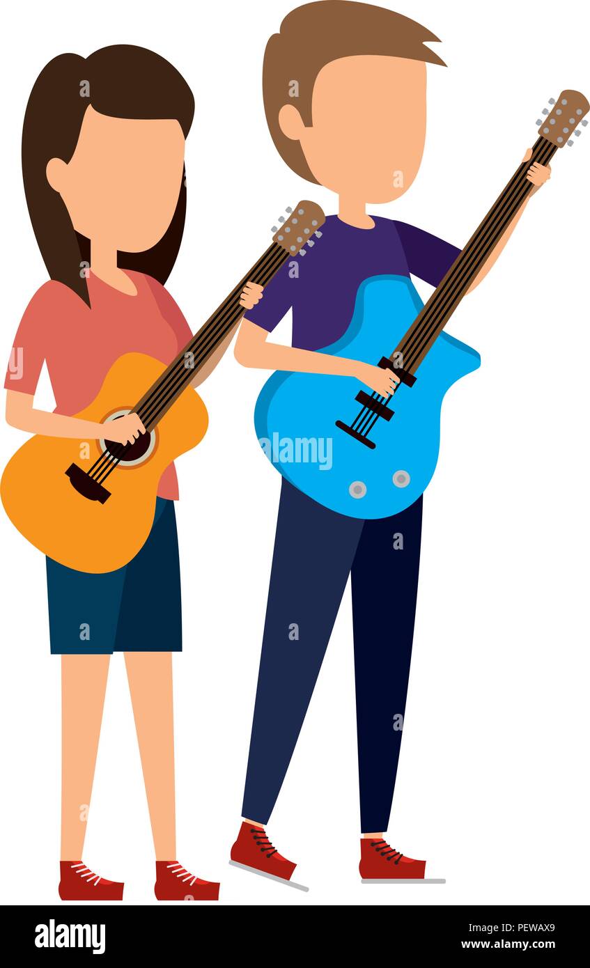 Cartoon musical instruments guitars Stock Vector Images - Alamy