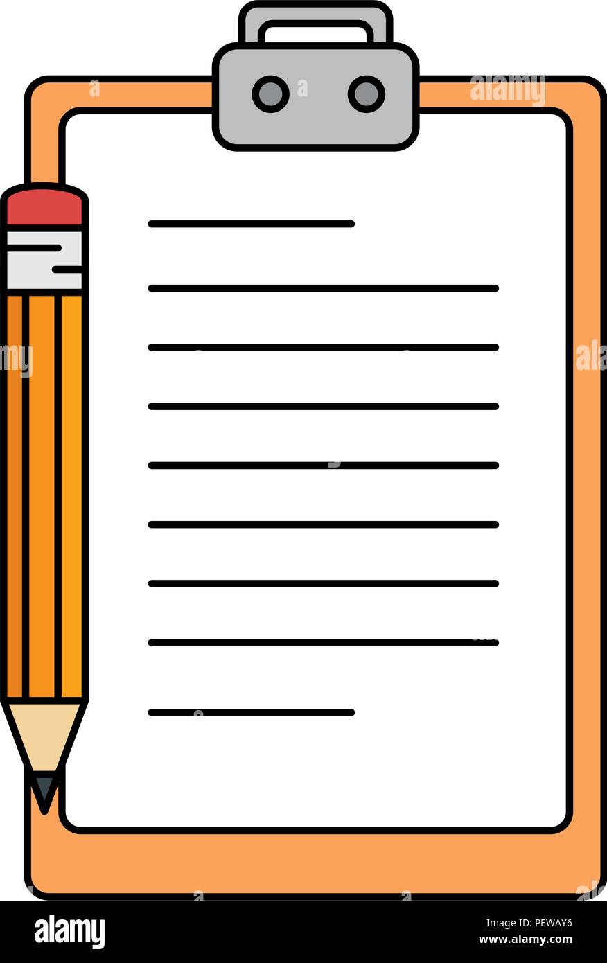 clipboard checklist with pencil Stock Vector Image & Art - Alamy
