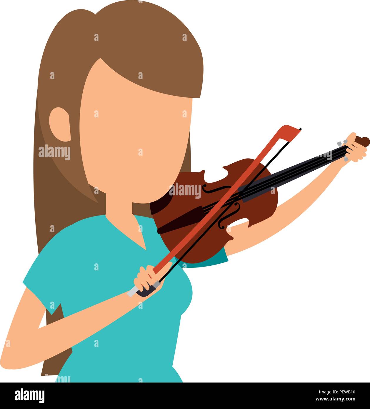 Girl playing fiddle Stock Vector Images - Alamy