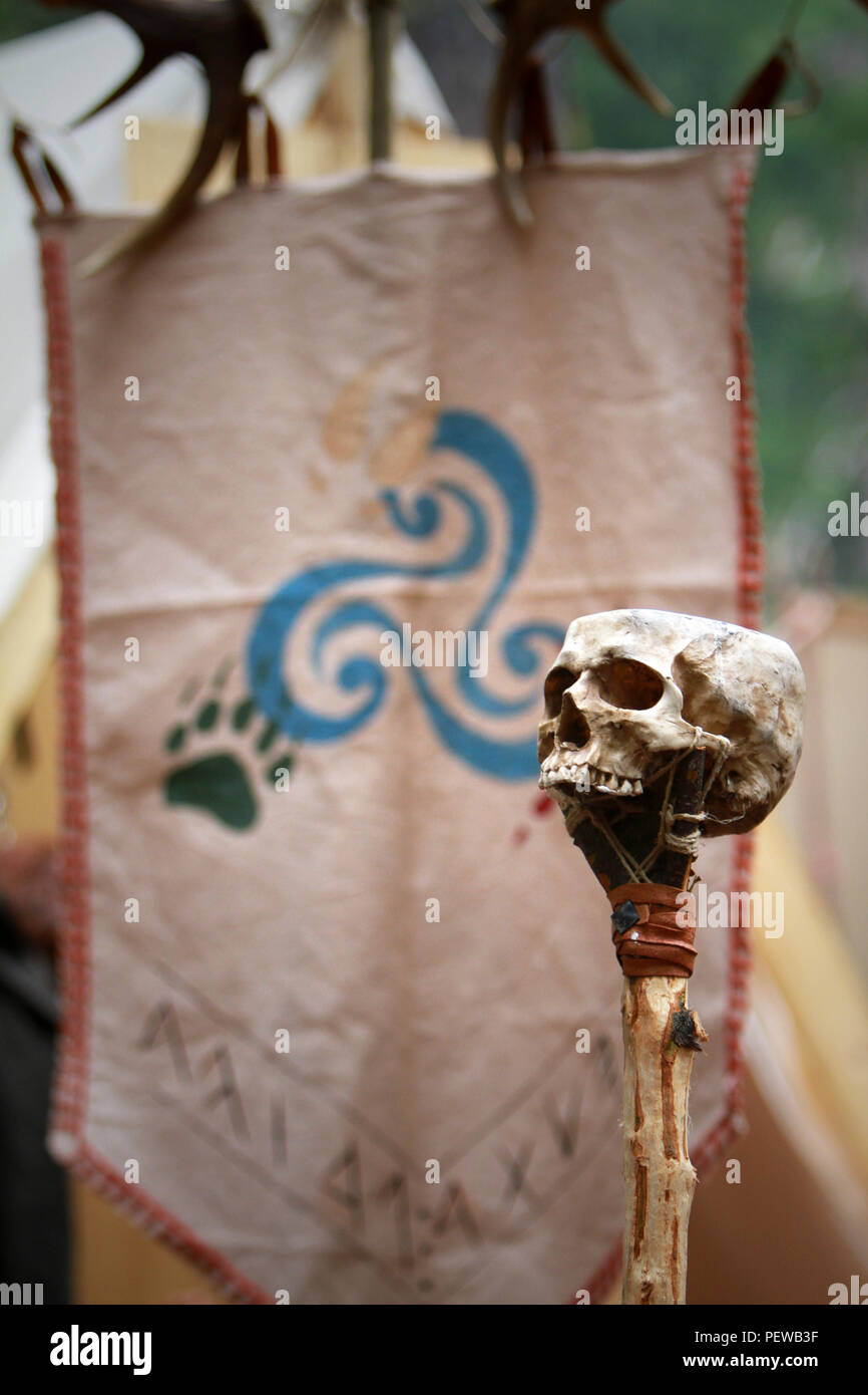celtic skull and ensign Stock Photo - Alamy