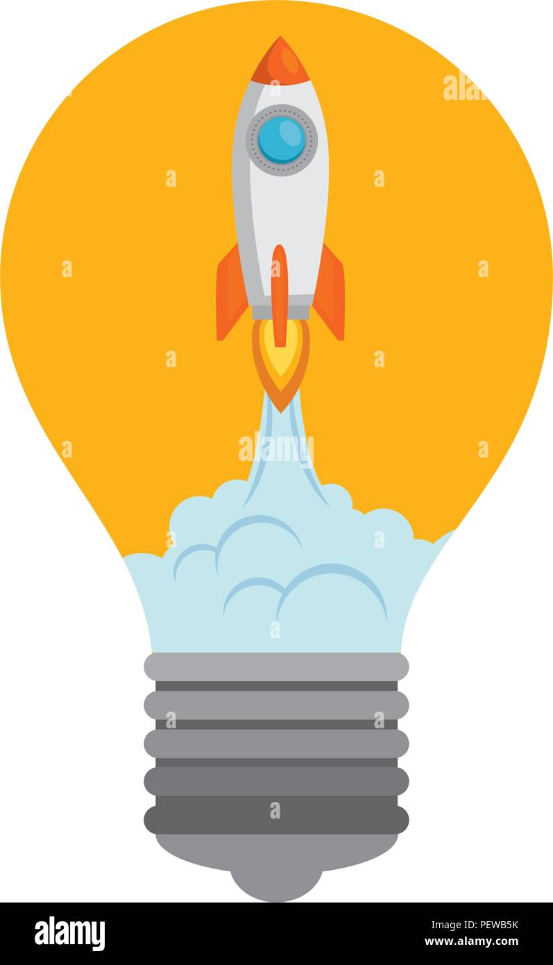 rocket start up in bulb Stock Vector Image & Art - Alamy