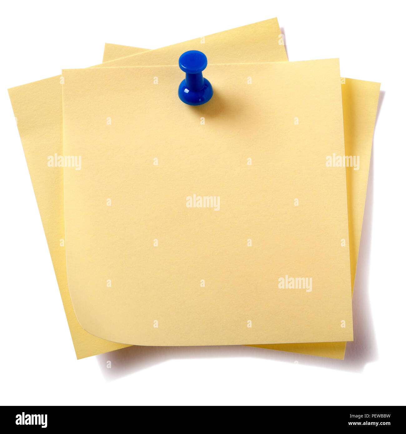 Untidy pinned stack yellow sticky post notes isolated on white Stock ... Untidy pinned stack yellow sticky post notes isolated on white Stock ...