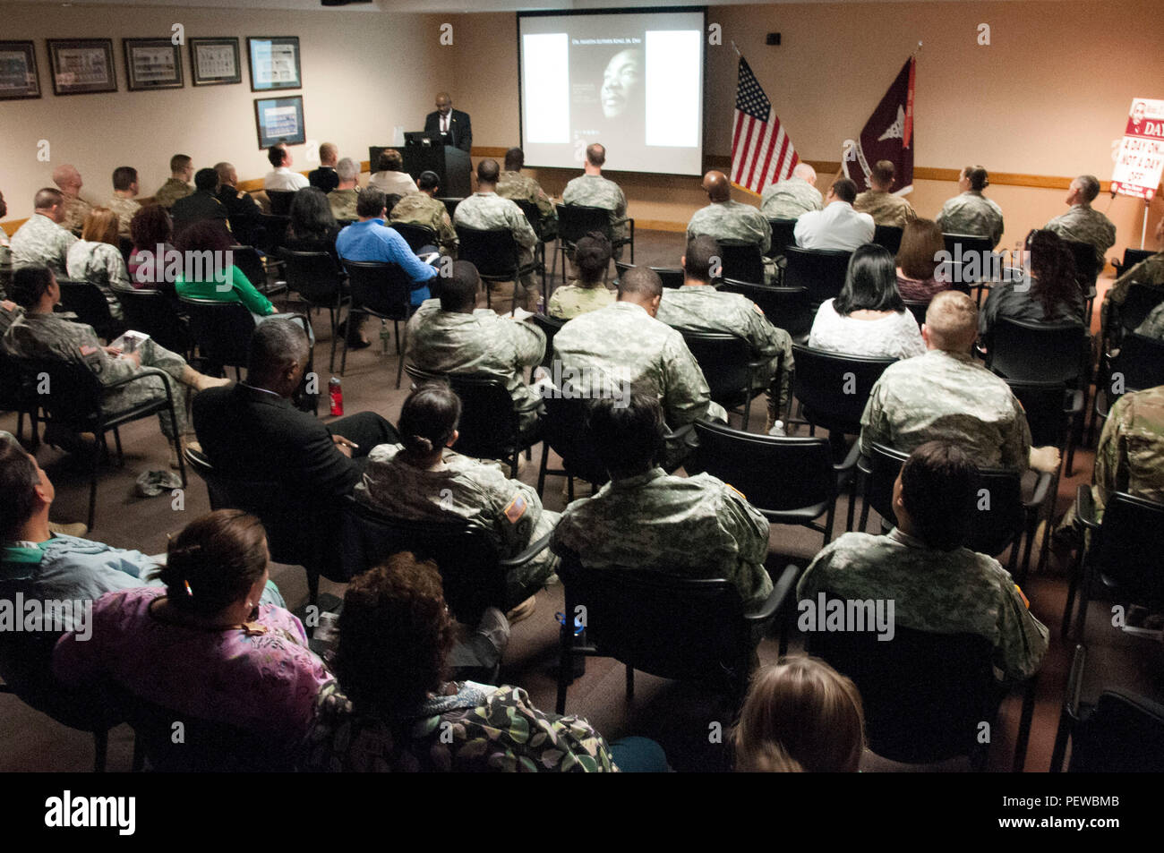 Soldiers and staff at William Beaumont Army Medical Center listen to ...