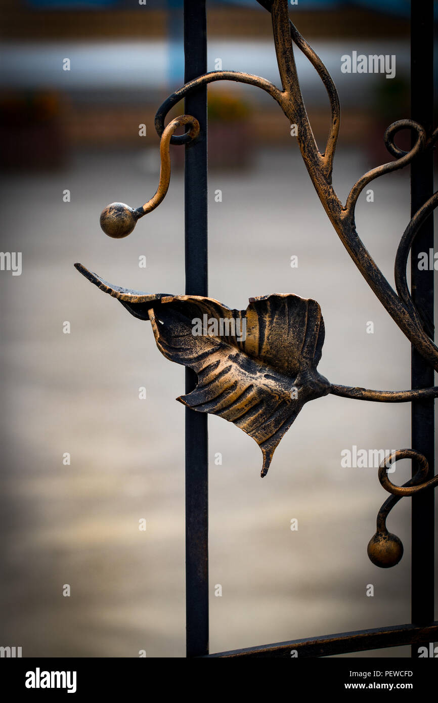The fragment of forged metal products. close-up Stock Photo - Alamy