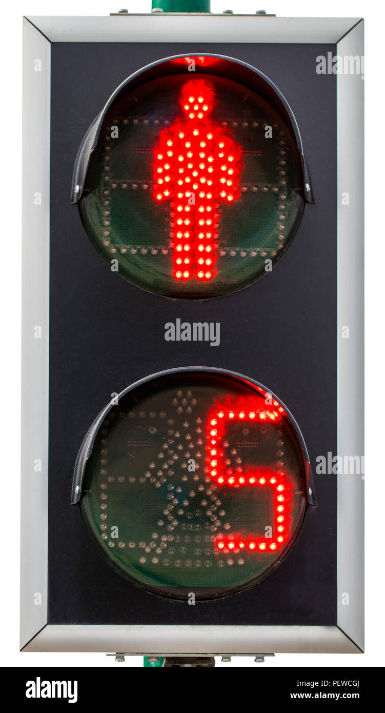 red signal of a traffic light in isolation Stock Photo - Alamy