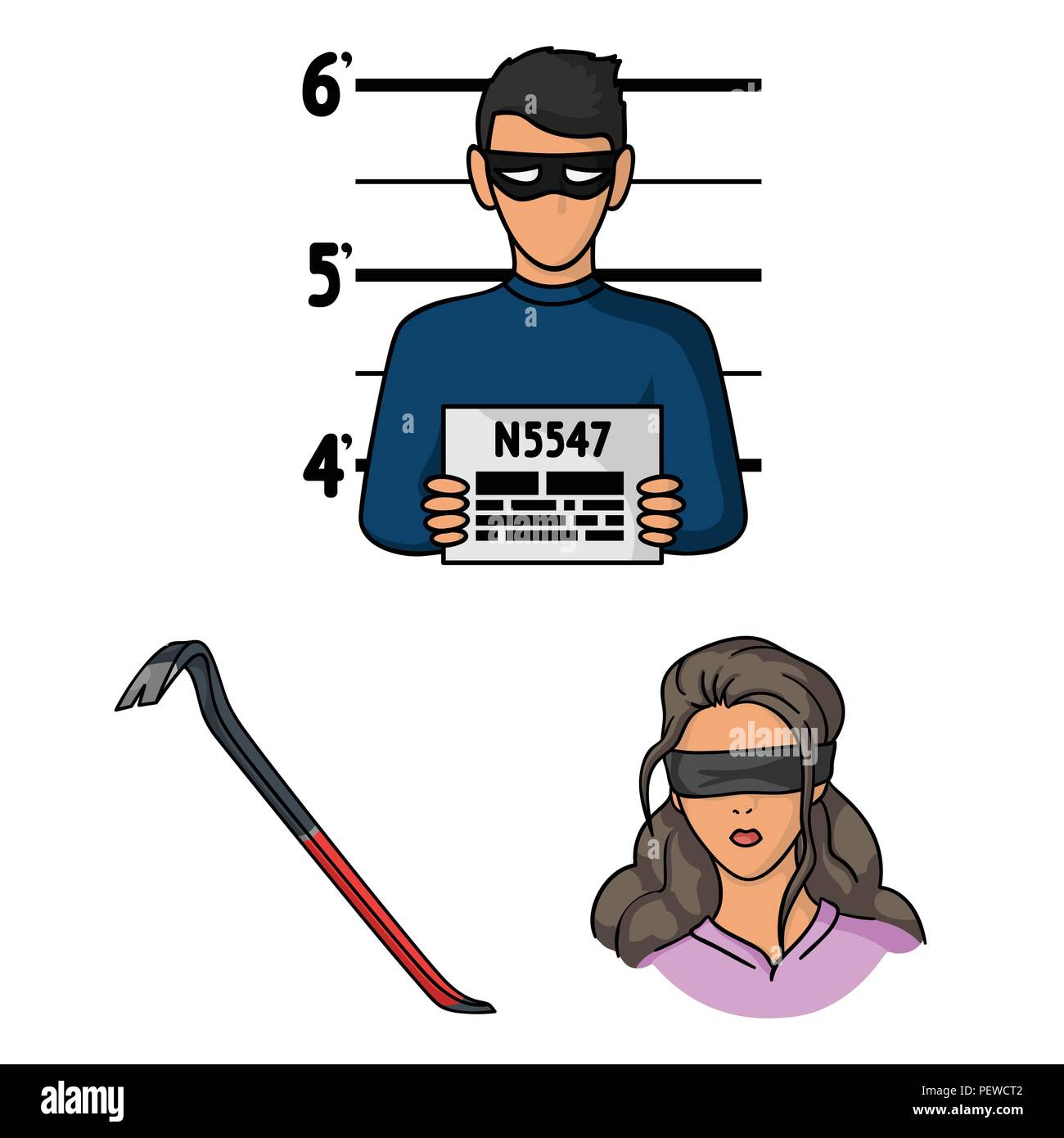 Crime and Punishment cartoon icons in set collection for design ...
