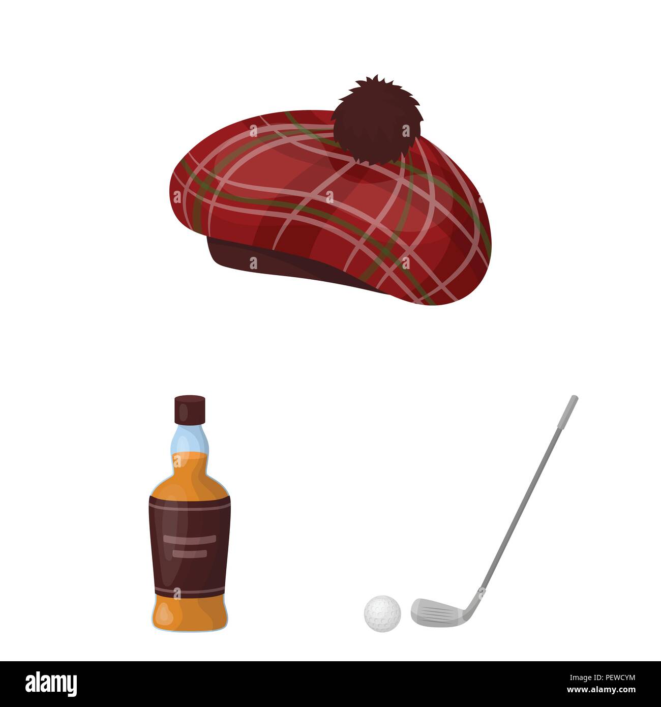 Country Scotland cartoon icons in set collection for design ...