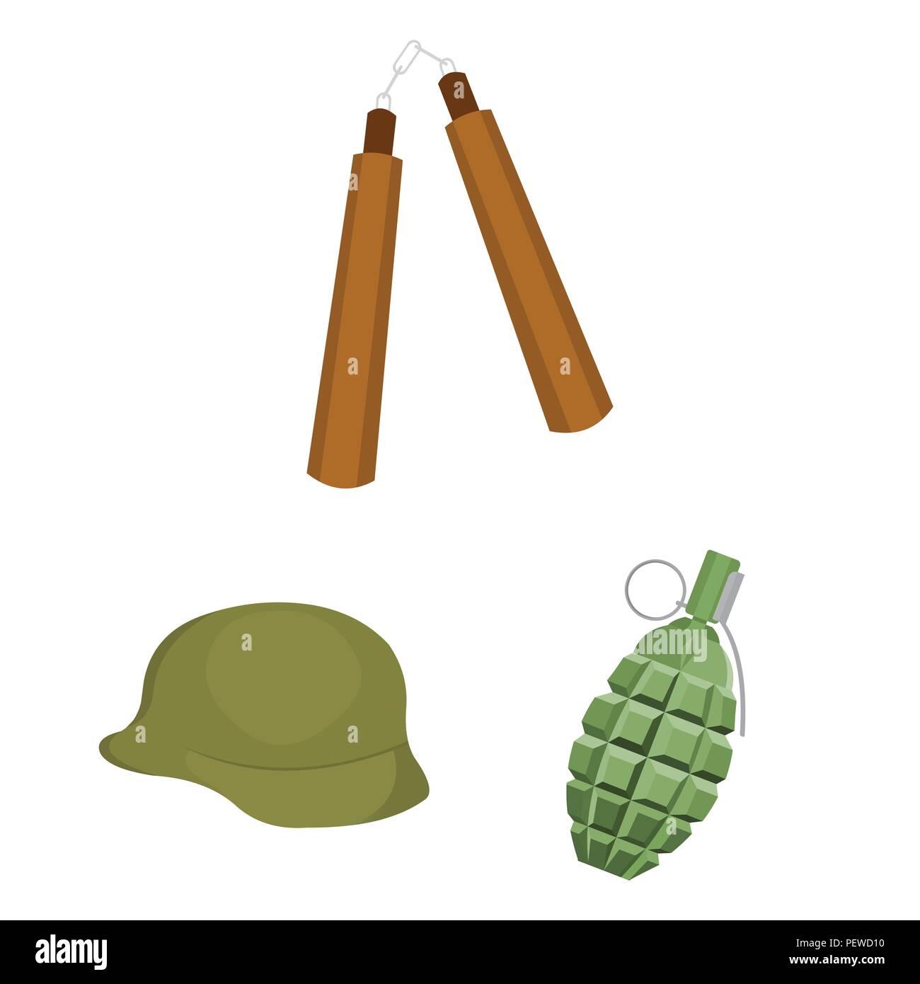 Types of weapons cartoon icons in set collection for design.Firearms ...