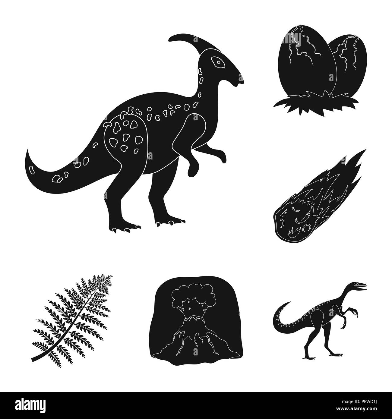 Different dinosaurs black icons in set collection for design ...