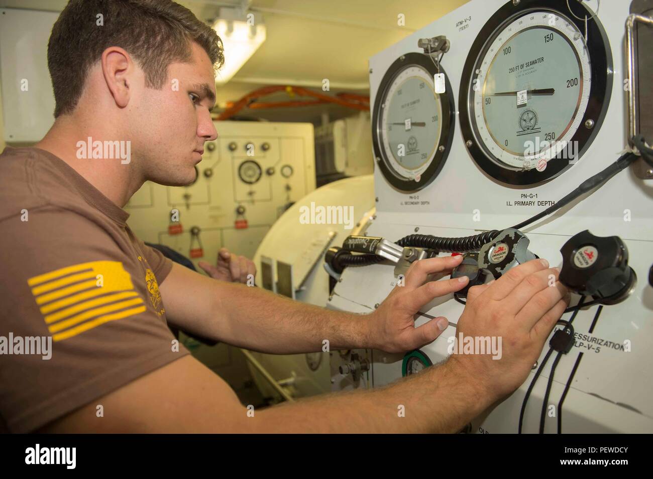 Standard navy double lock recompression chamber system hi-res stock ...