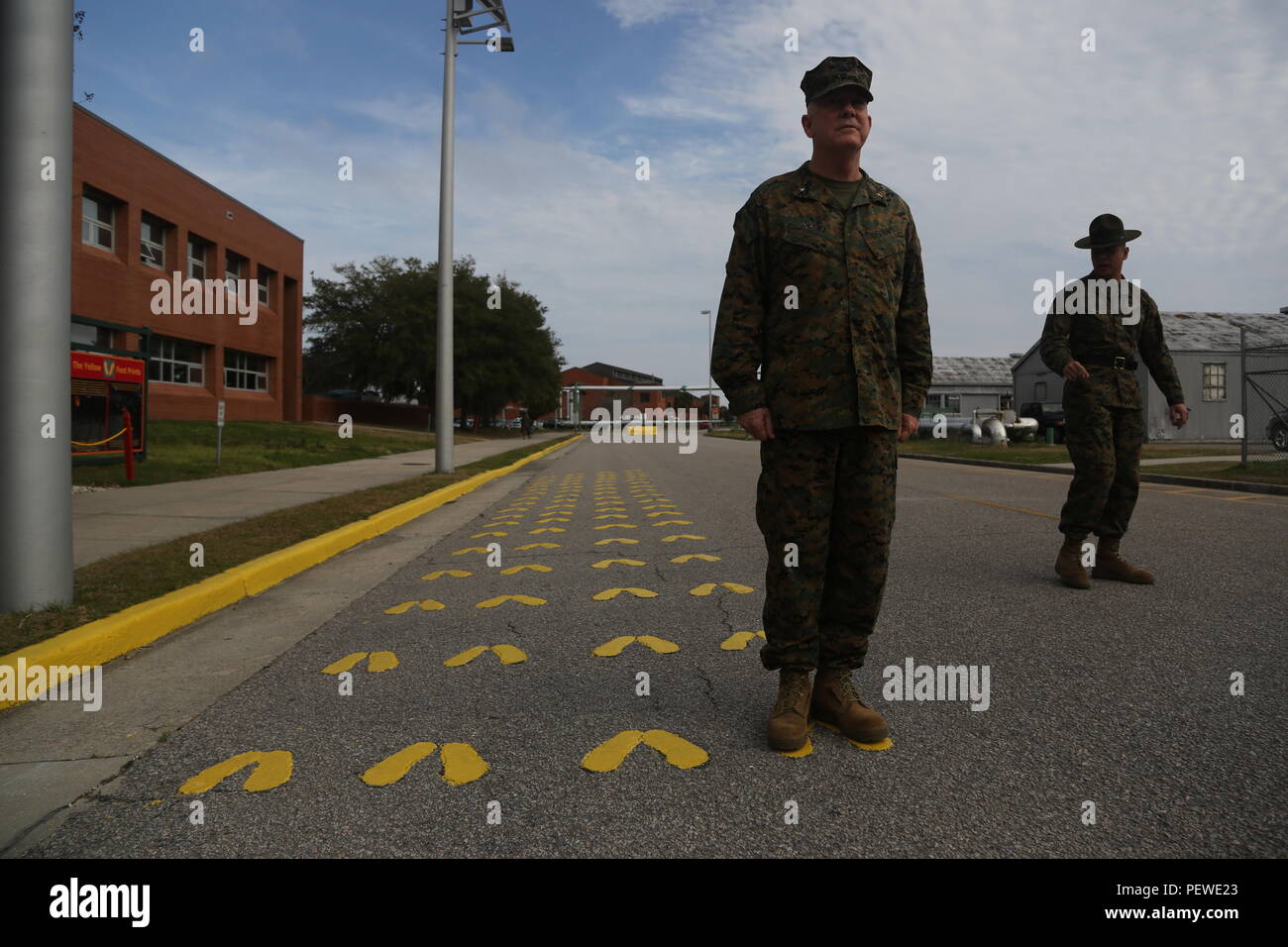 Senior Drill Instructor Sgt. Michael Miano delivered the 'yellow ...
