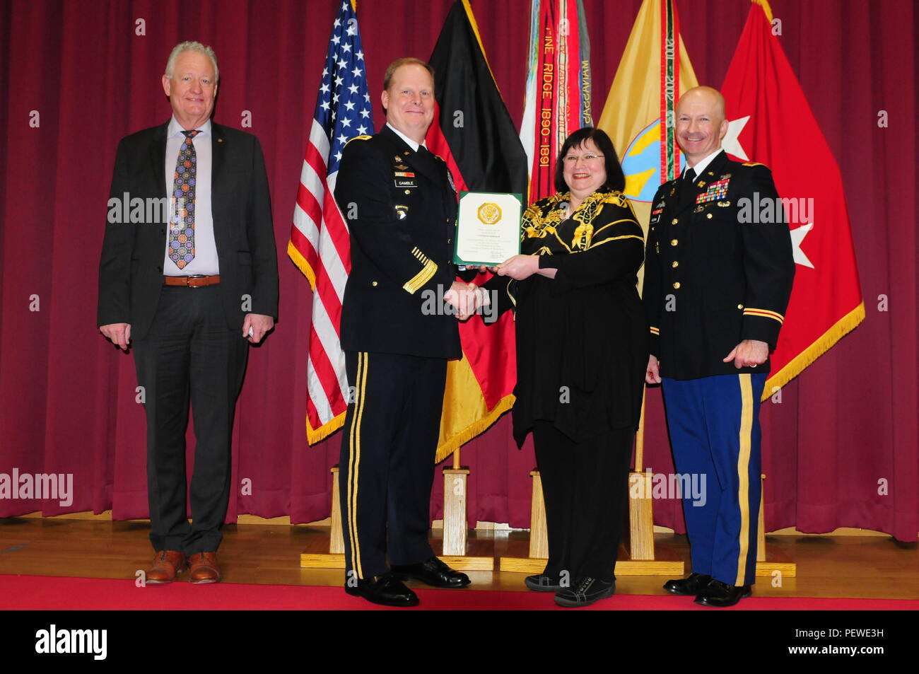 Thomas Nunn (left), the 21st Theater Sustainment Command deputy chief of staff, Maj. Gen. Duane ...