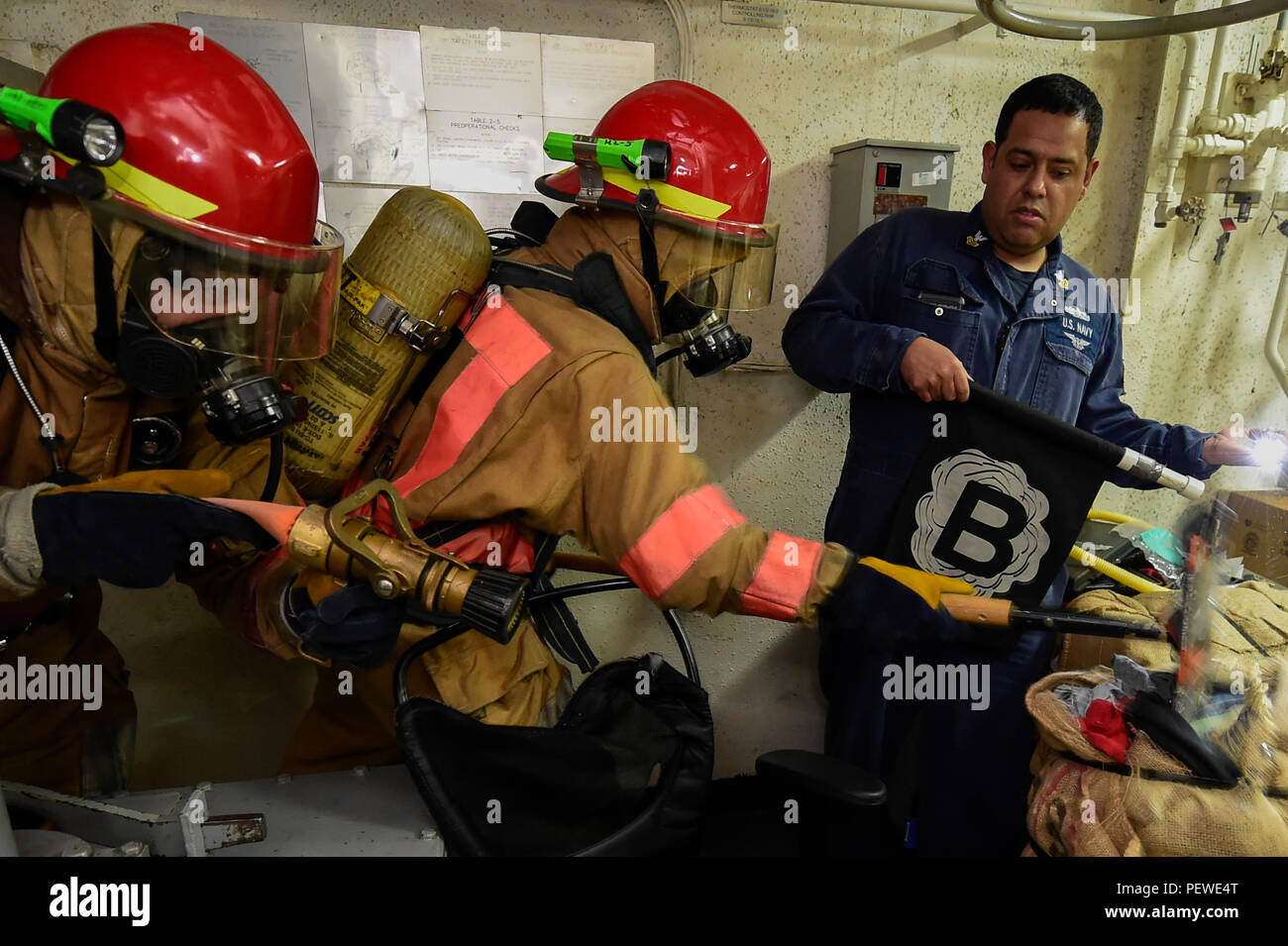160205-N-FP878-097MEDITERRANEAN SEA (Feb. 5, 2016) The at-sea fire ...