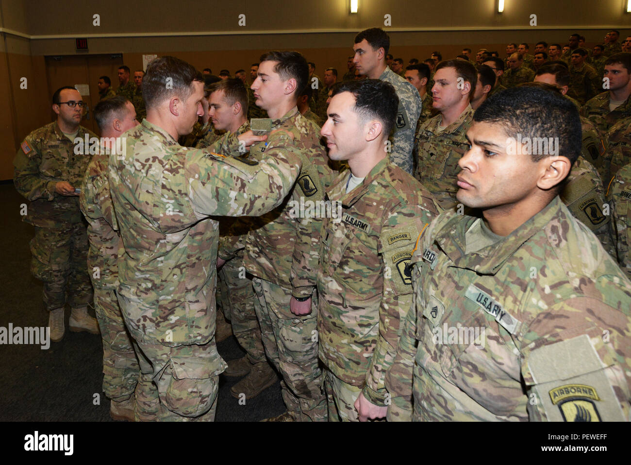 U.S. Army Lt. Col. Michael Kloepper, foreground left, commander of 2nd Battalion, 503rd Infantry ...