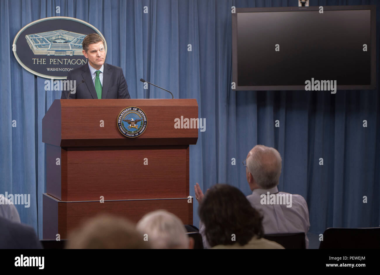 Pentagon Press Secretary Peter Cook addresses reporter's questions ...