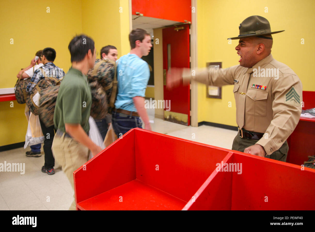 Marine sergeant giving orders hi-res stock photography and images - Alamy