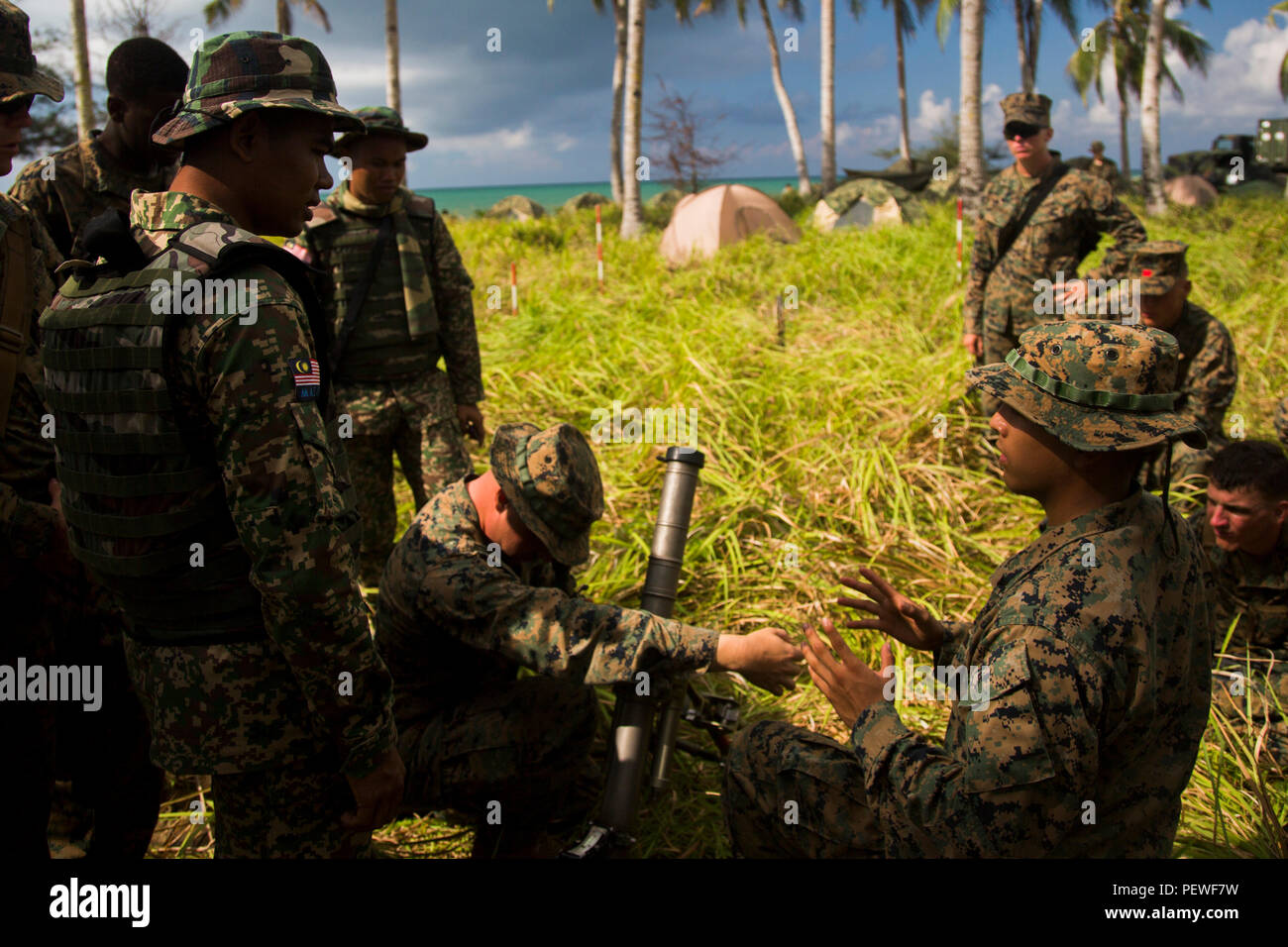 U.S. Marine Corps Gilbert ChavezMoreno, right, a mortar man with 2nd ...