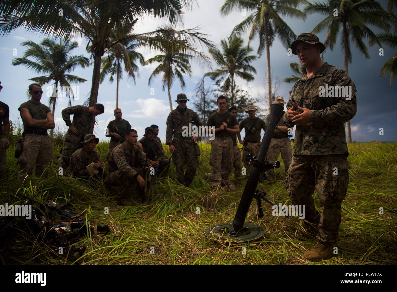 U.S. Marine Corps Sgt. Benjamin Corbett, right, a section leader with ...