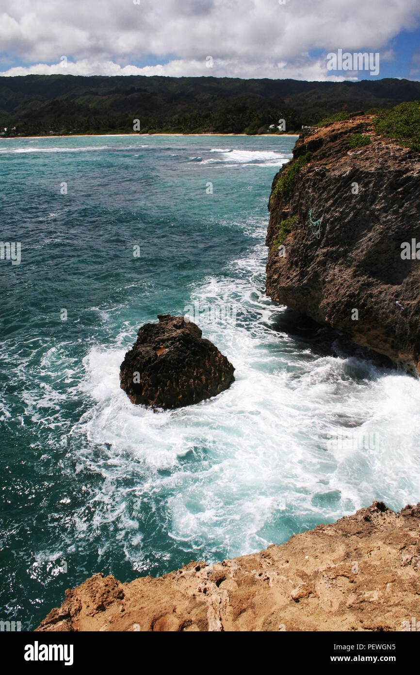 Rocky shore, Laie Point, North Shore, Oahu, Hawaii Stock Photo - Alamy