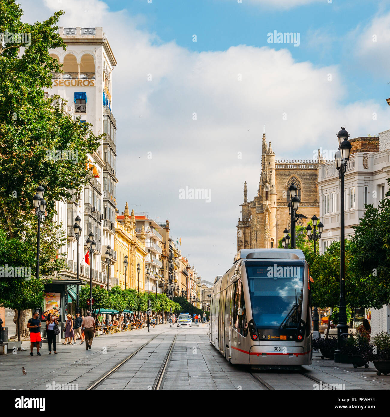 Seville tram hi-res stock photography and images - Alamy