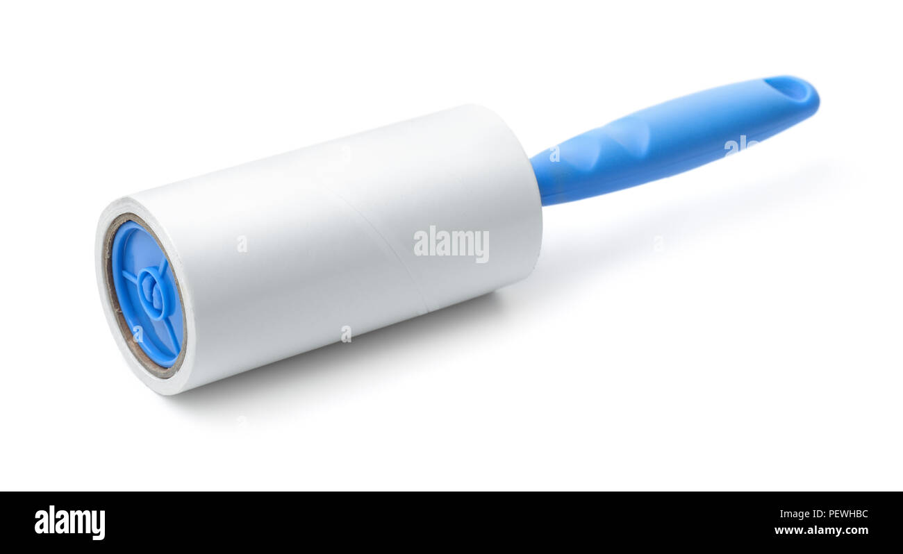 Adhesive lint roller isolated on white Stock Photo - Alamy