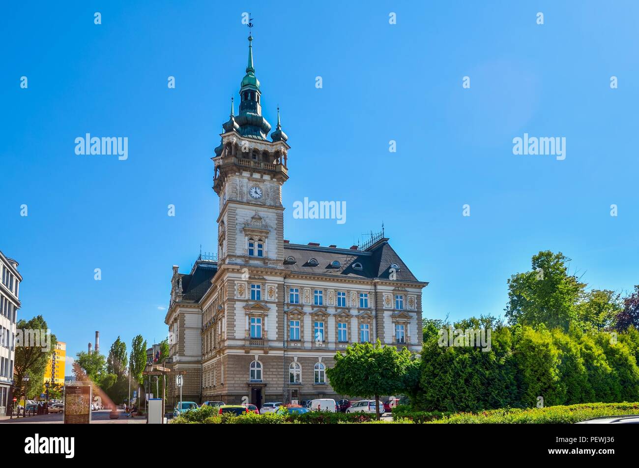 BIELSKO-BIALA, POLAND - MAY 13, 2018: Neo-Renaissance historical Town ...