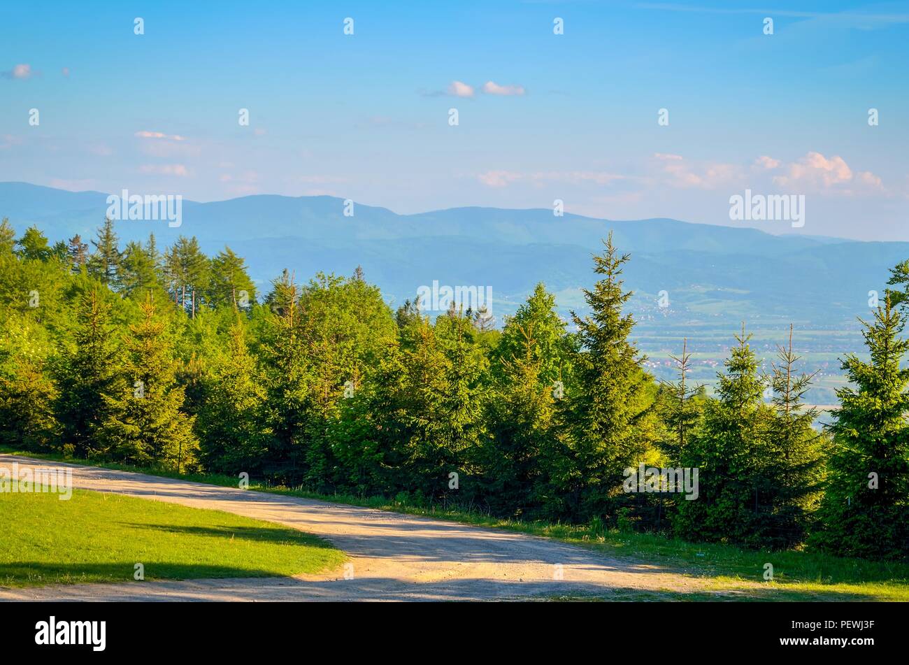 Spring mountain landscape. A beautiful view of the green hills Stock ...