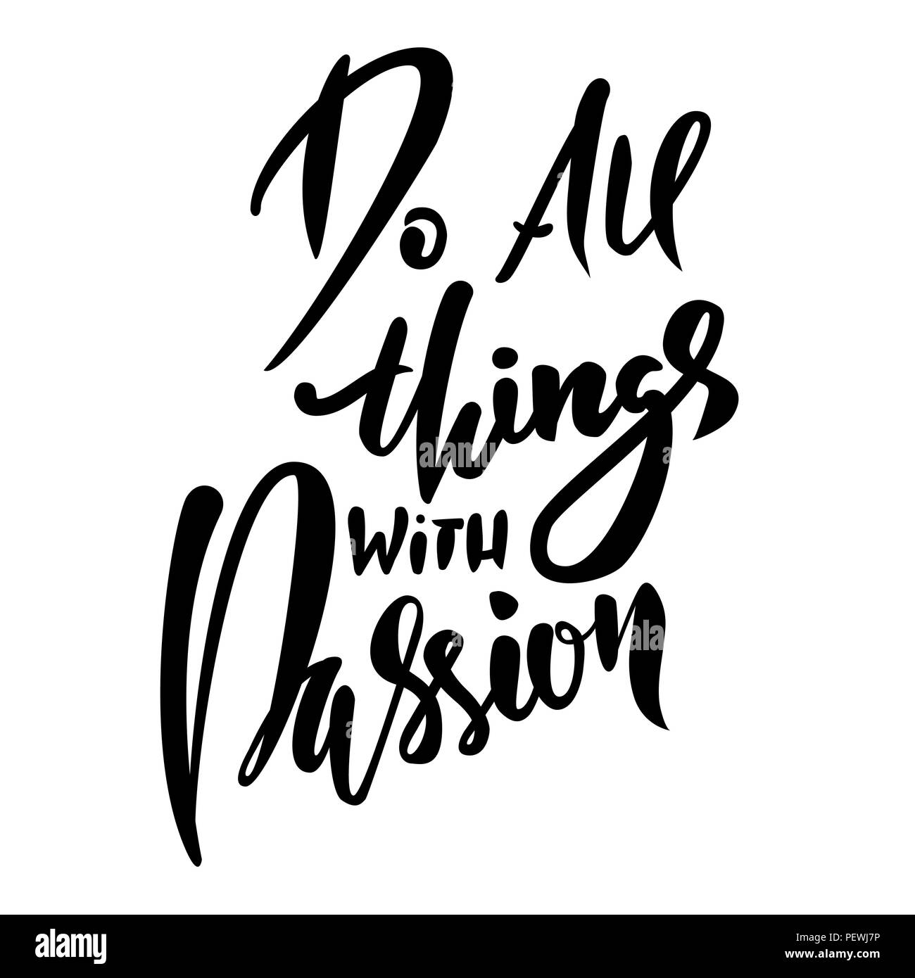 Hand drawn vector lettering. Motivating modern dry brush calligraphy ...