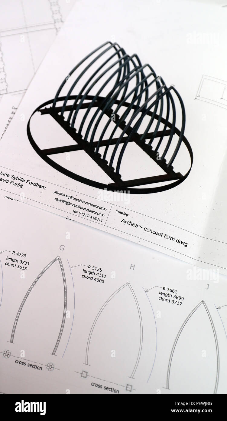 Designs for a memorial by artists Dave Parfitt and Jane Fordham, who ...
